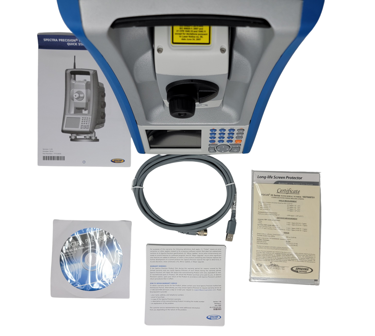 New Trimble Spectra Precision Focus 35 5" Robotic Total Station with P ...