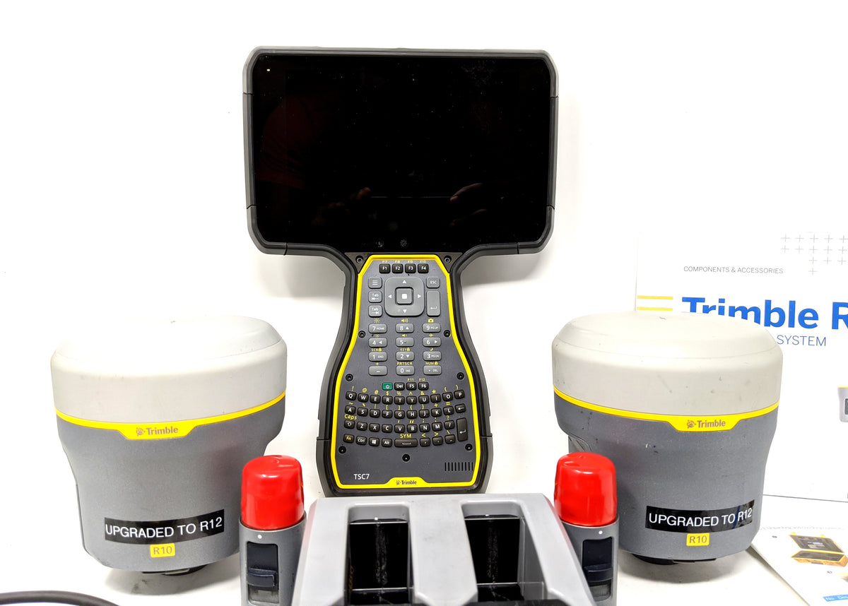 Trimble R10 Model 2 R12 Base & Rover GNSS Surveying Kit with TSC7 Trim ...
